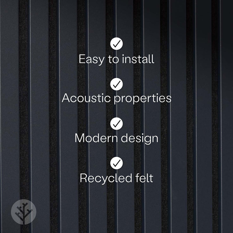 Midnight Blue Acoustic Wall Panels | Modern Slat Finish