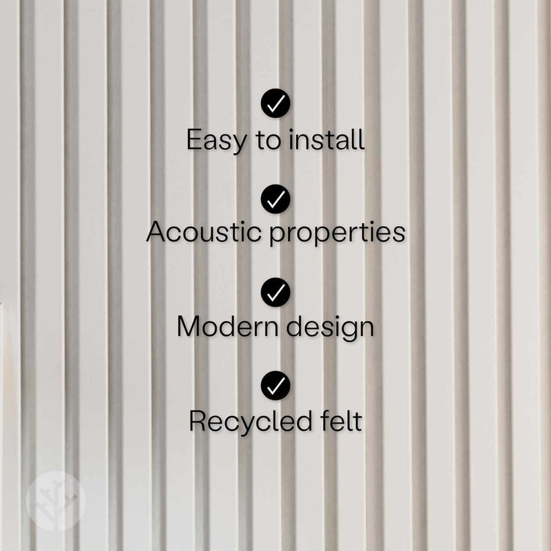 Snow White Acoustic Slat Wall Panels | Snow White Wood Panel