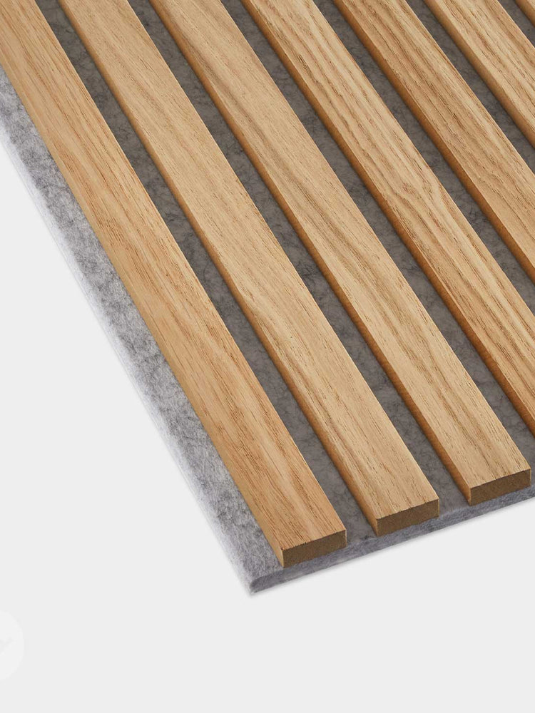 Oak Grey Felt Acoustic Slat Wooden Wall Panels | WVH® Luxury